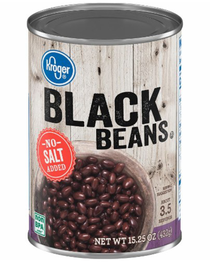 Kroger Black Beans No Salt 432g