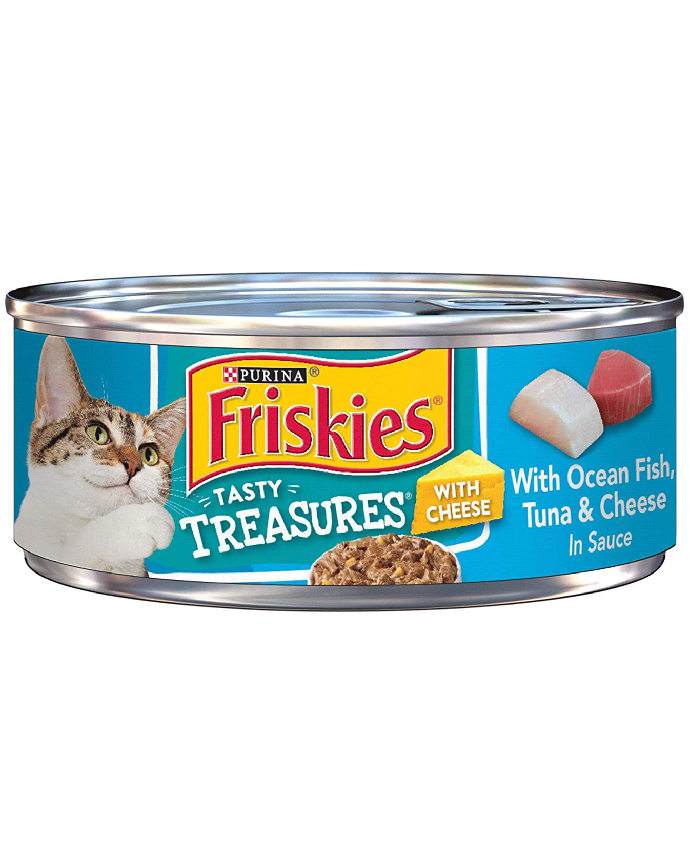 Purina Friskies Tasty Treasures with Ocean Fish, Tuna & Cheese in Sauce