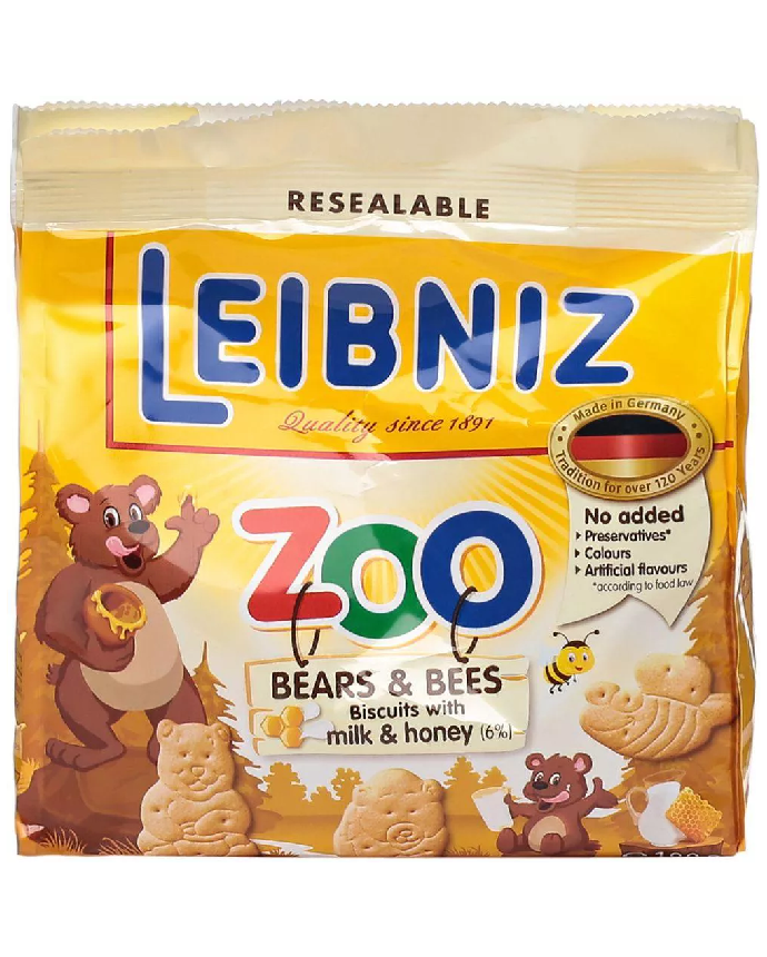 Bahlsen Leibniz Zoo Bears & Bees Biscuits with Milk & Honey 100 Grams