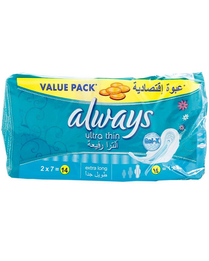 Always Sanitary Pads Ultra Thin Extra Long 14's