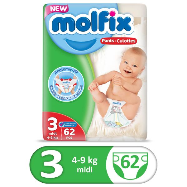 Molfix pampers Midi 4-9kg 62pcs