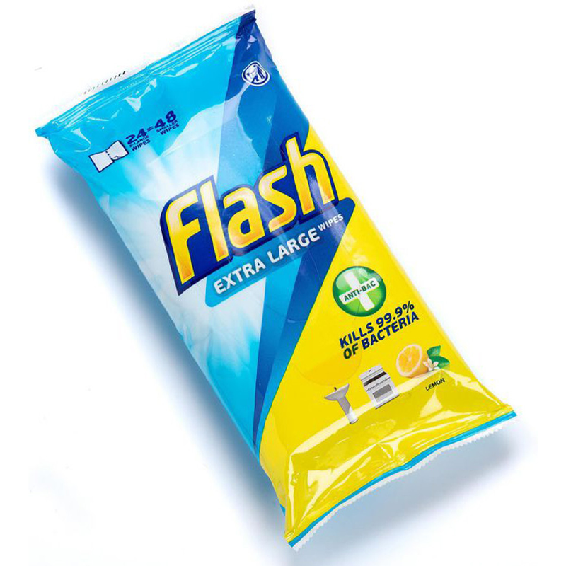 Flash Cleaning Wipes Extra Large Lemon Pack of 24