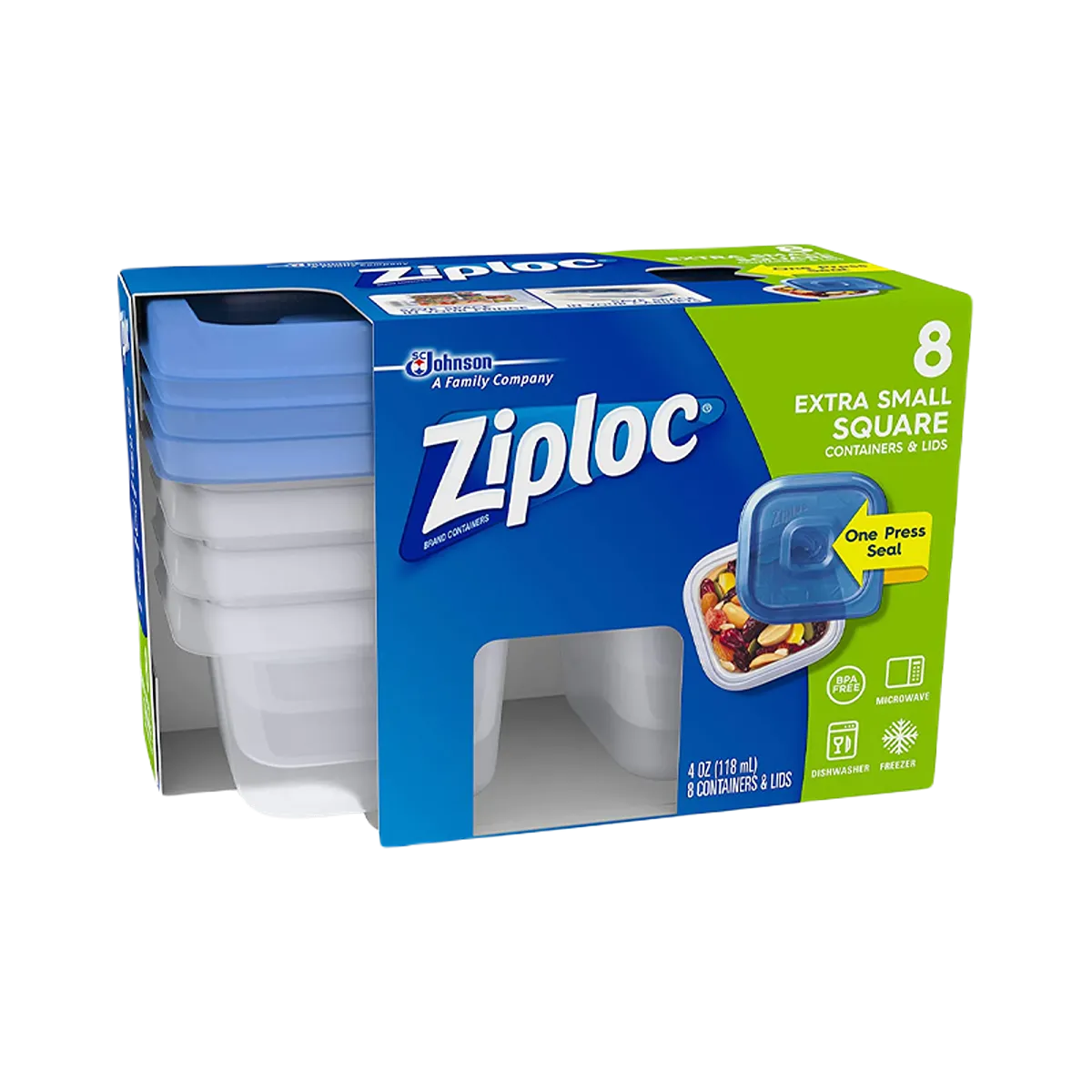 Ziploc Container Extra Small Square 8Ct